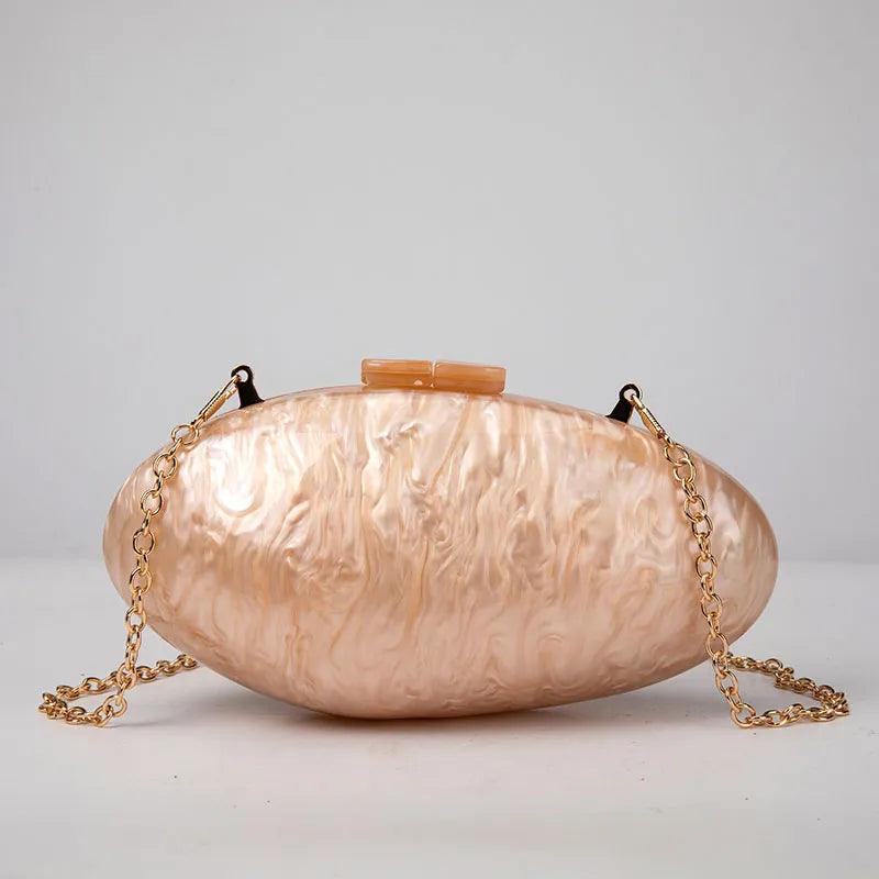 Pearl Acrylic Clutch Bag - Champagne | The House of CO-KÝ